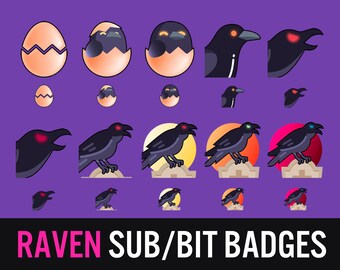 Raven Twitch Badges | Etsy