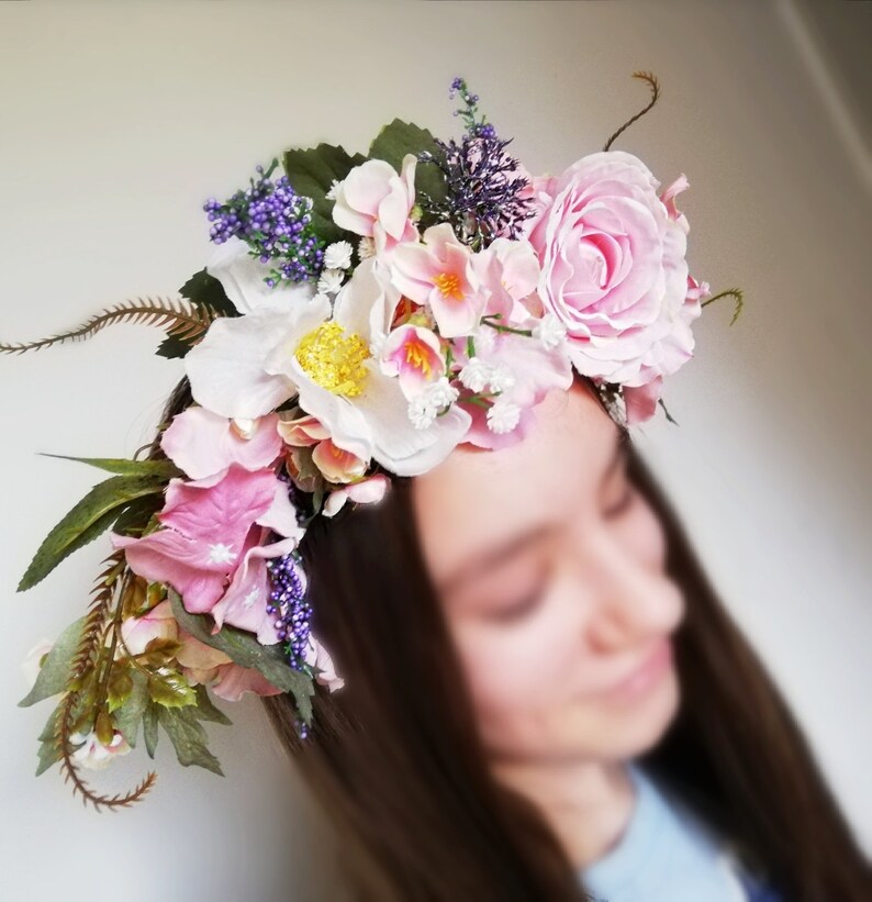 Flower Crown,wedding Headdress,floral Crown,flower Headband,flower ...