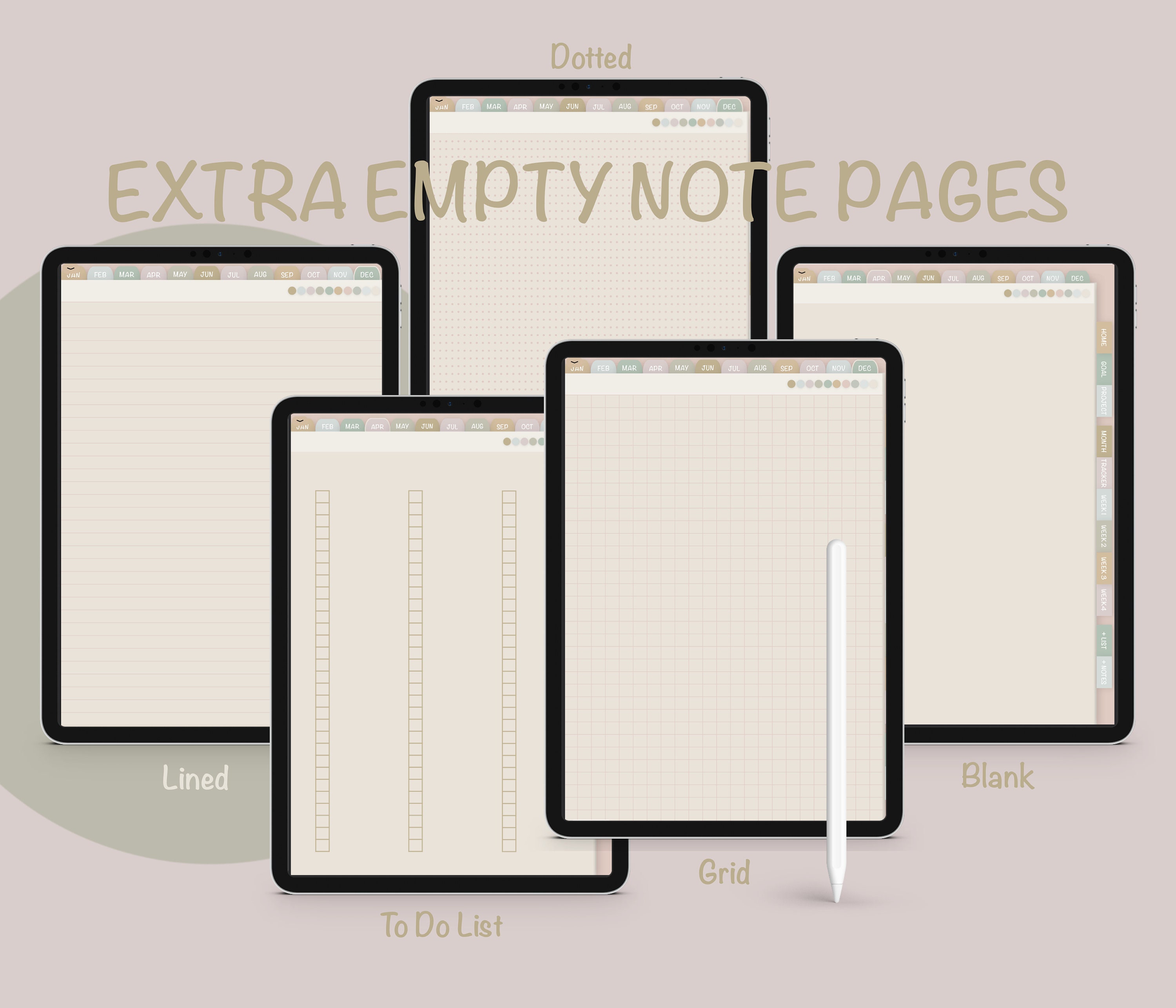 Undated Boho Digital Planner for Goodnotes/notability, iPad Hyperlinked ...