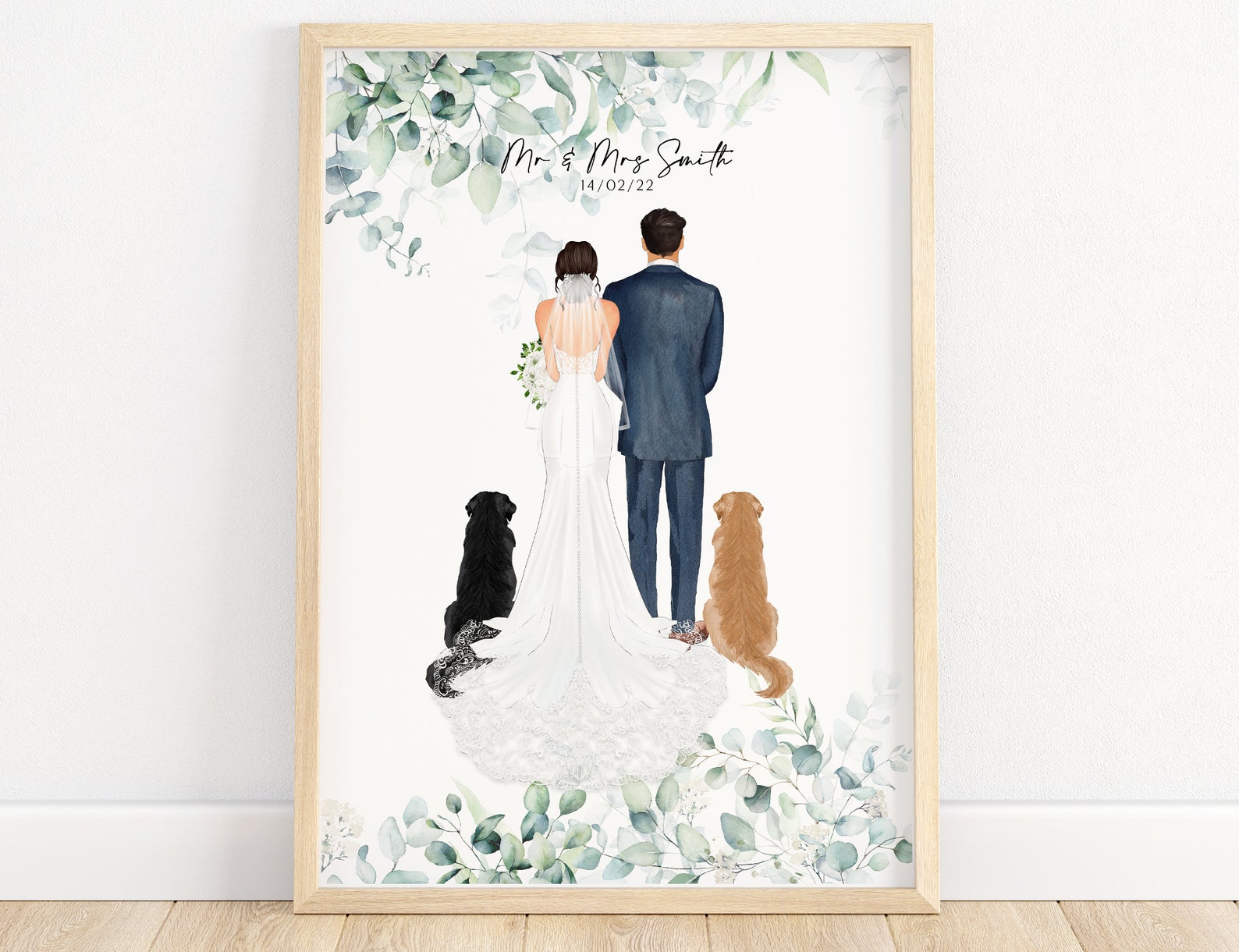 Personalised Wedding Print Dog Wedding Print Gift Wedding - Etsy