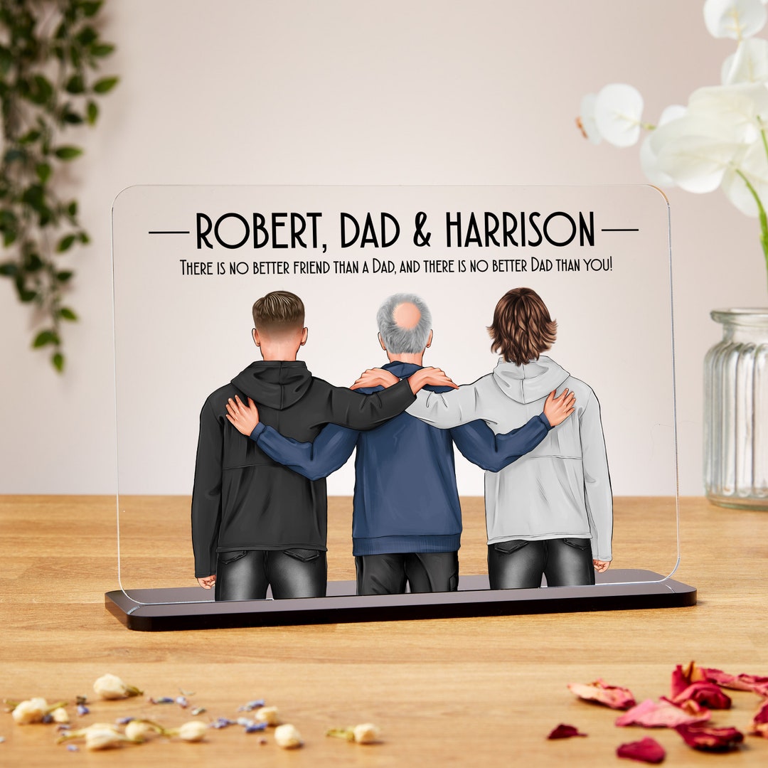 Fathers Day Gifts, Personalised Dad Gift, Father and Sons Acrylic ...