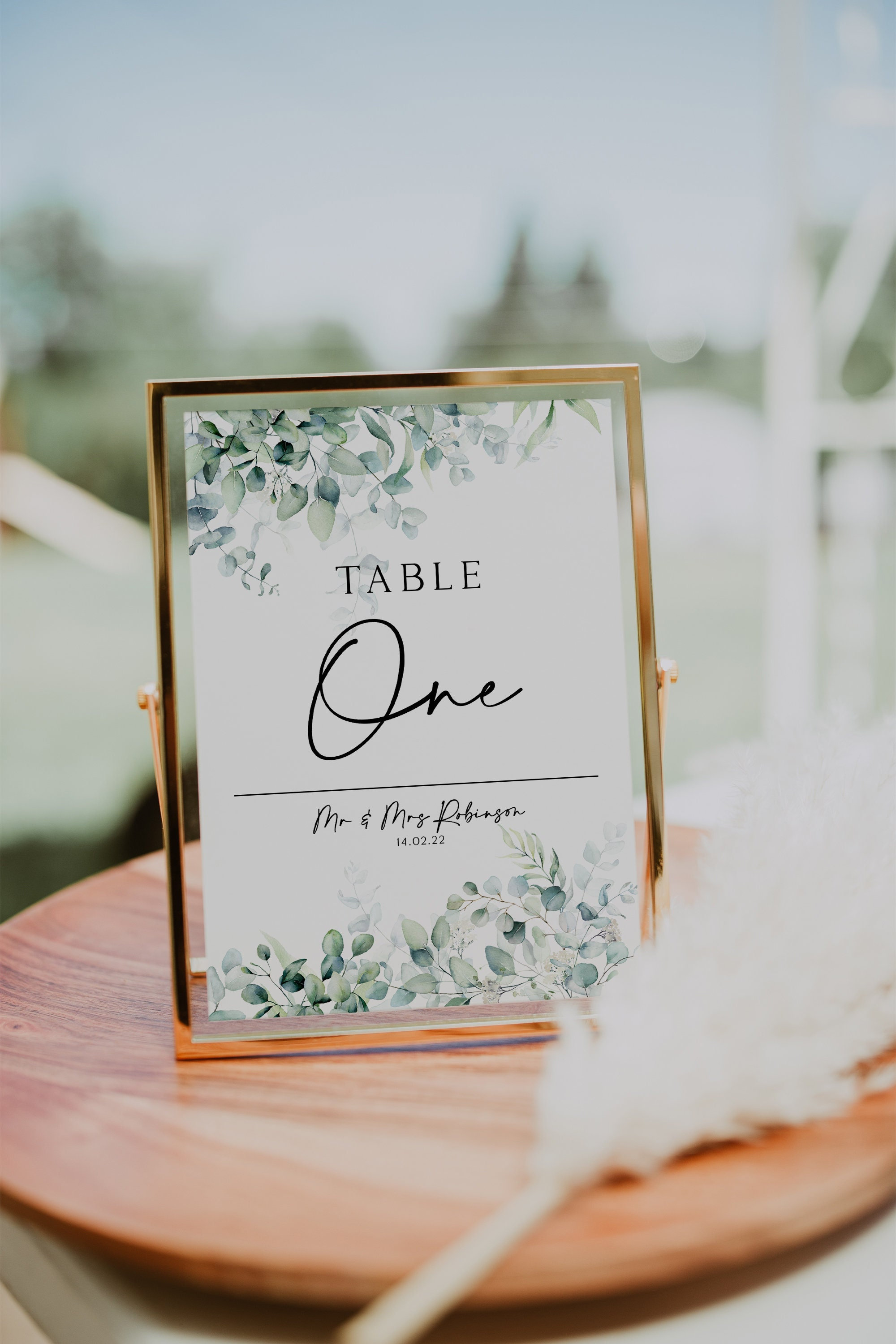 PERSONALISED Greenery Table Numbers, Table Numbers Wedding, Simple ...