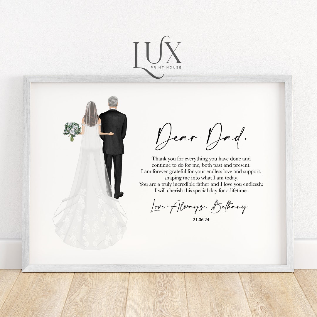 Father of the Bride Gift, Father of the Bride Print, Father of the ...