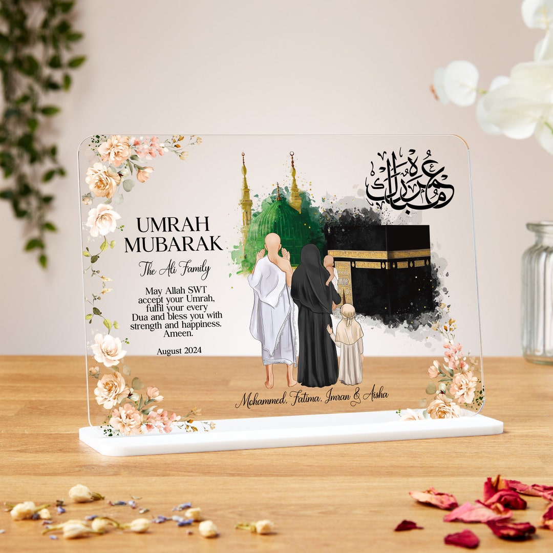 Personalised Umrah Mubarak Gift, Acrylic Plaque, Islamic Gifts, Hajj ...