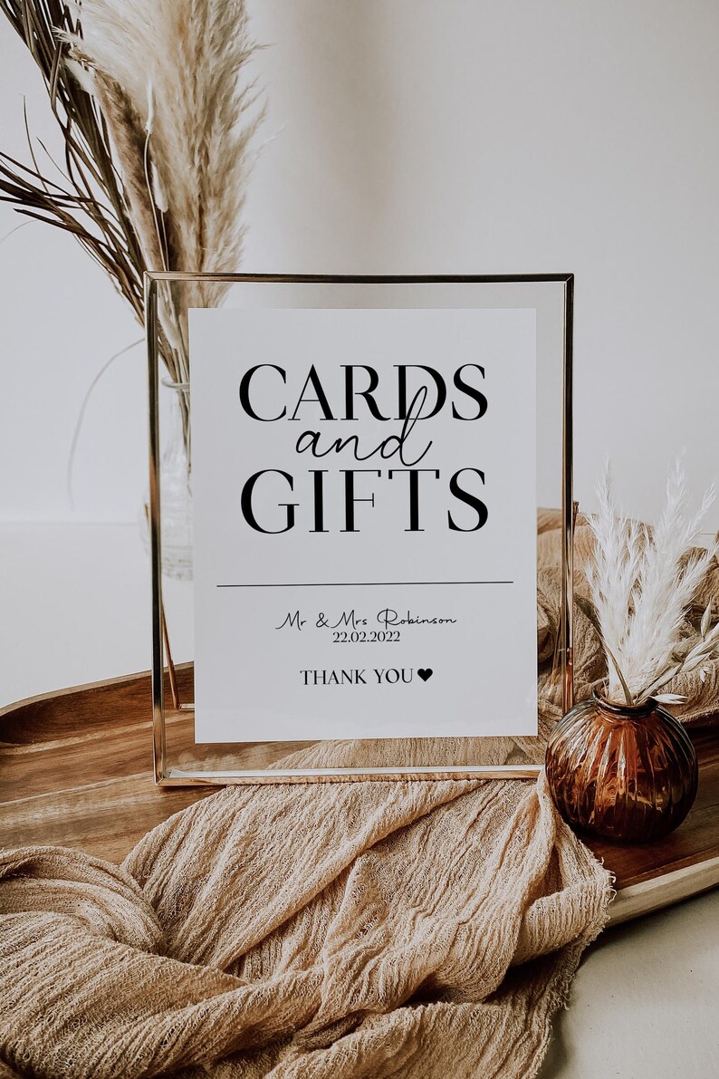 PERSONALISED Wedding Gift Sign Card and Gifts Sign Wedding | Etsy