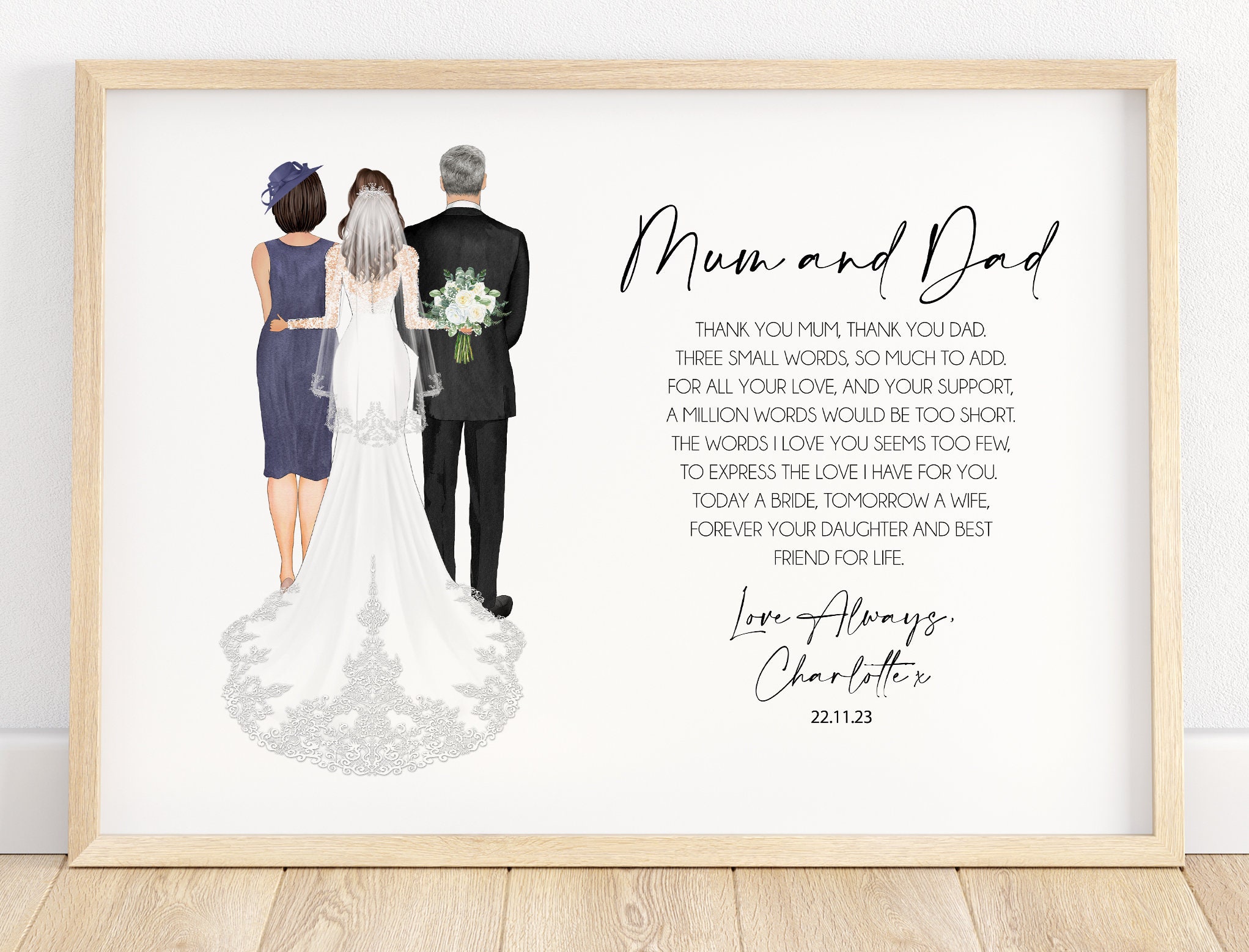 Parents of the Bride Print Gift to Parents of the Bride - Etsy UK