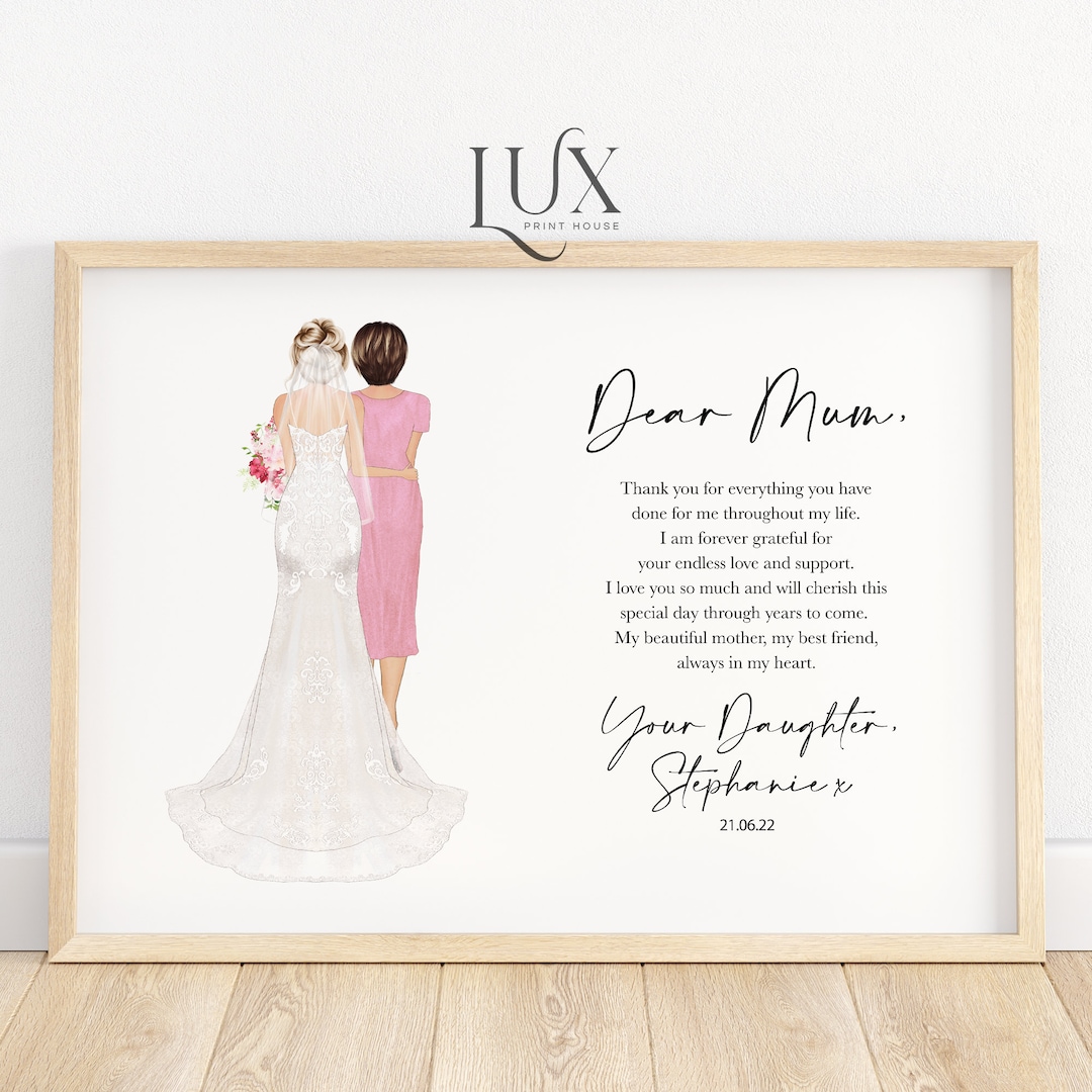 Mother of the Bride Print, Gift for Mother of the Bride, Mother of the ...