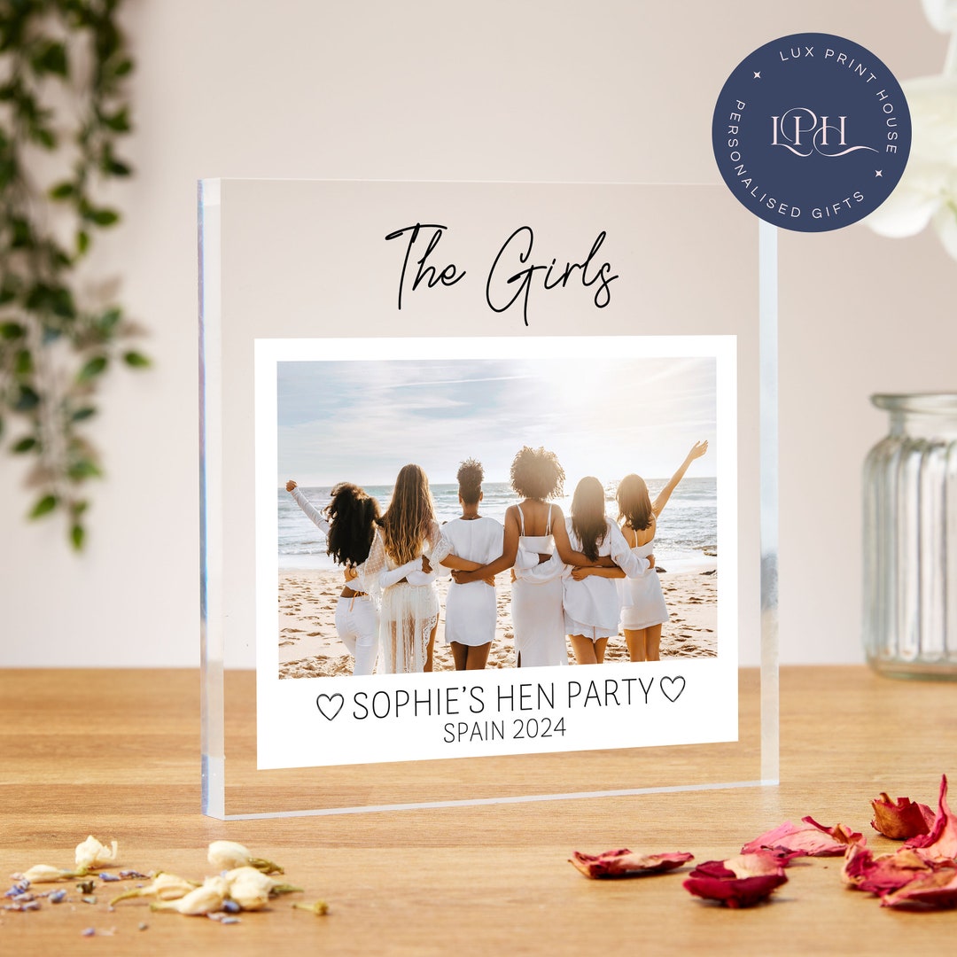 Hen Party Gifts for Bride, Hen Party Memory Acrylic Block, Wedding Gift ...