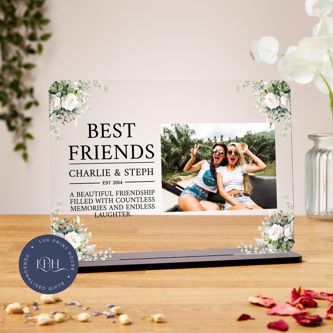 Best Friend Photo Plaque, Friend Acrylic Photo Gift, Friendship Gift ...