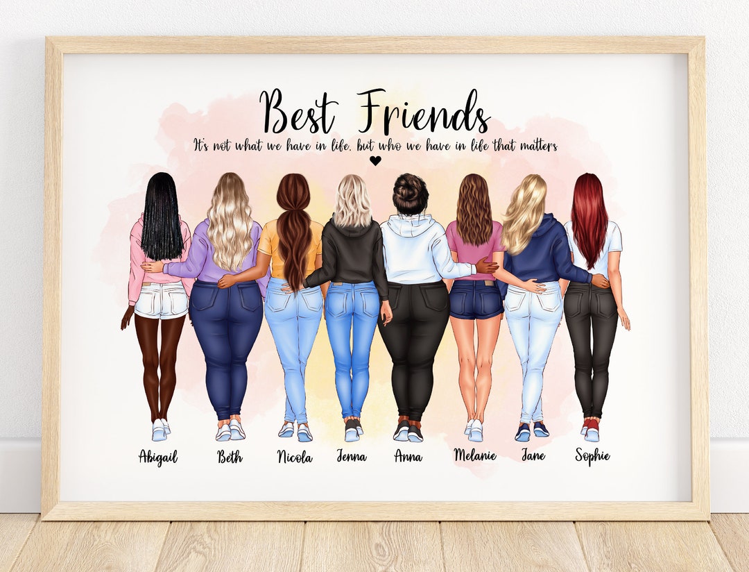 Group Friendship Print Best Friend Gift Group of Friends - Etsy