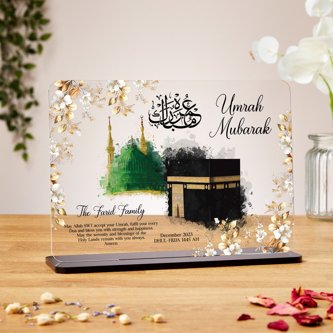Personalised Umrah Mubarak Gifts, Acrylic Plaque, Islamic Gifts, Hajj ...