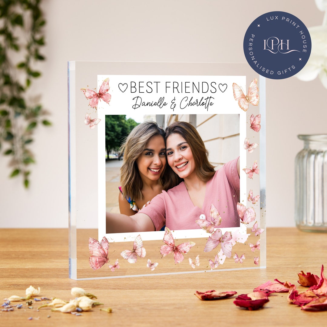 Best Friend Acrylic Photo Print Block, Personalised Friend Photo Gift ...