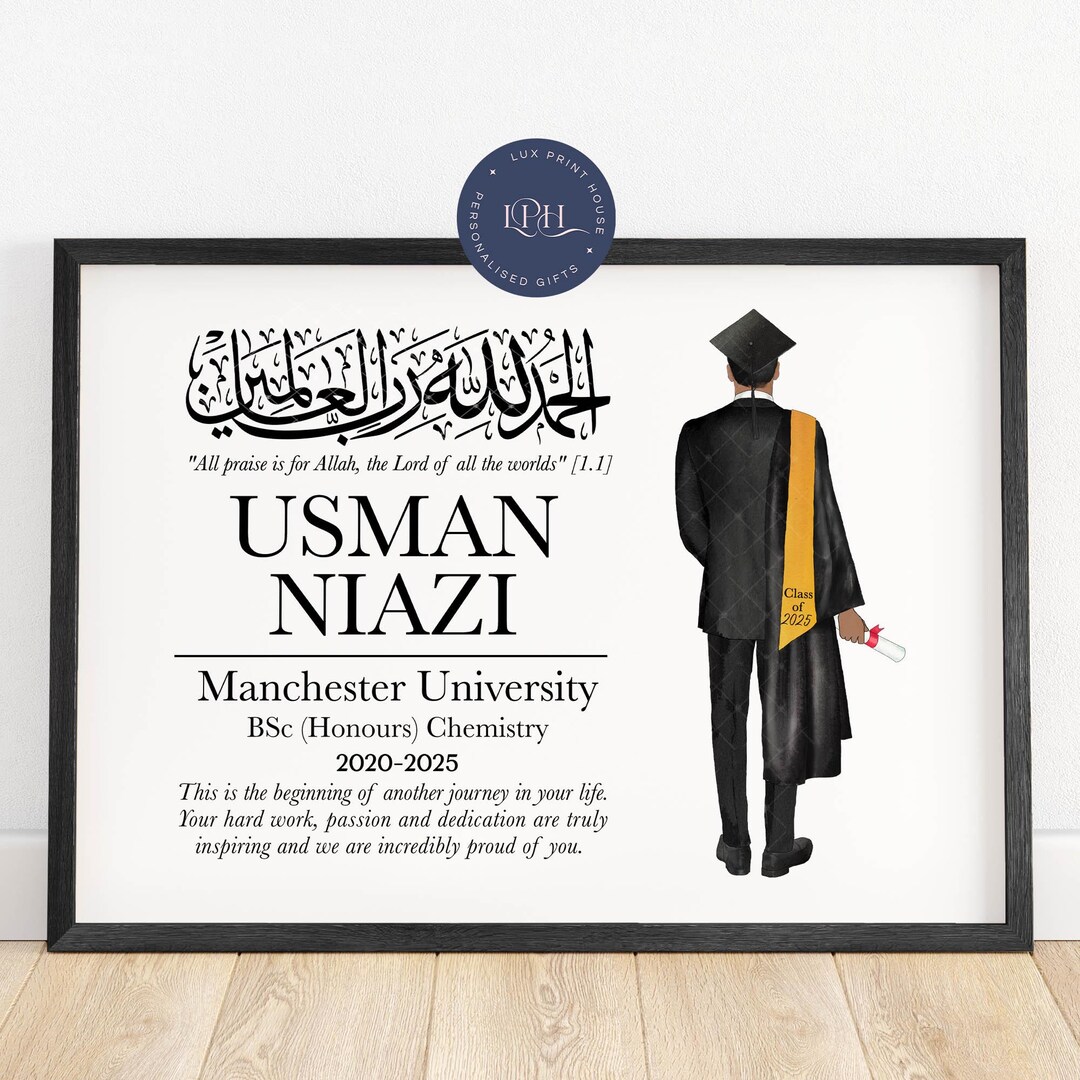 Male Graduation Print, Muslim Graduation Gifts, Graduation Gifts for ...