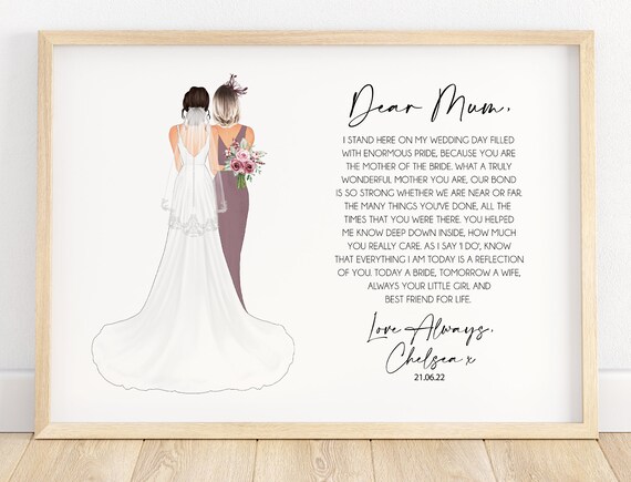 Mother of the Bride Print Gift for Mother of the Bride - Etsy UK