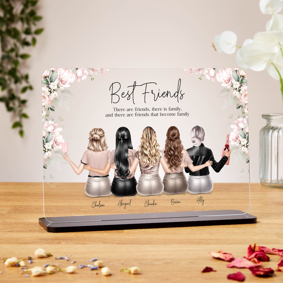 Best Friend Gift, Clear Acrylic Plaque, Group of Friends Print, Best ...