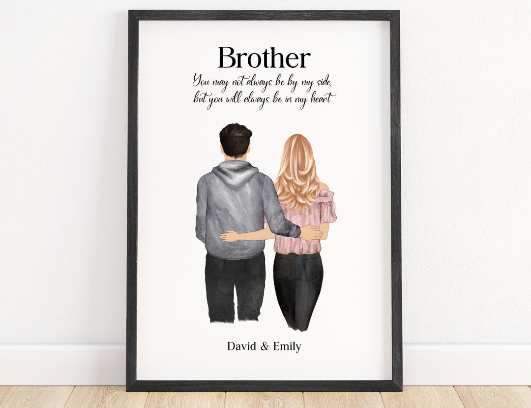 Personalised Brother and Sister Print, Brother 30th Birthday Gift ...