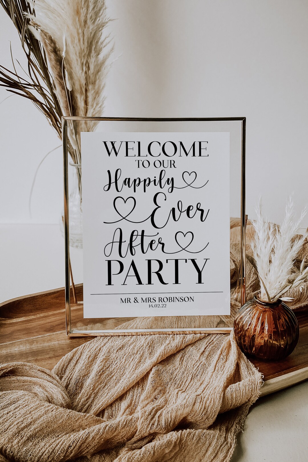 PERSONALISED Welcome to Our Happily Ever After Party Sign - Etsy