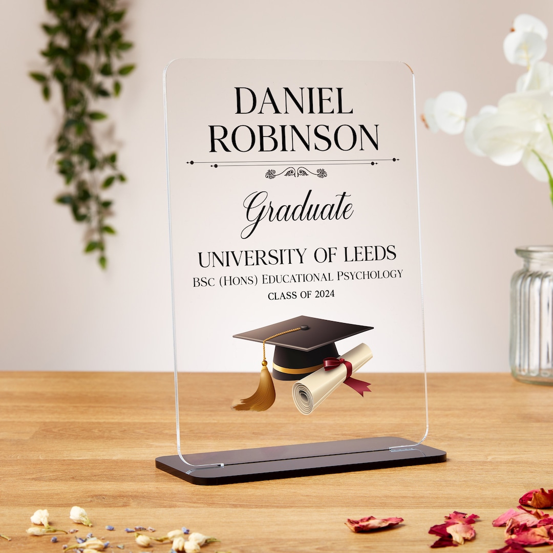 Personalised Male Graduation Gift, Graduation Gift for Him, Acrylic ...