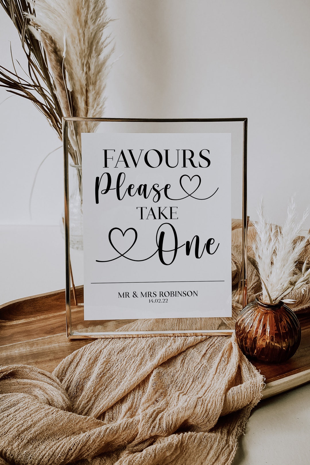 PERSONALISED Wedding Favour Sign, Please Take a Favour Sign, Favours ...