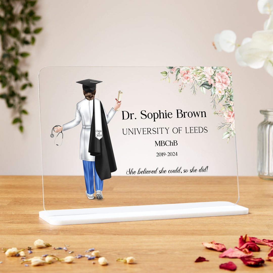 Doctor Graduation Gift for Her, Acrylic Plaque, Personalised Graduation ...