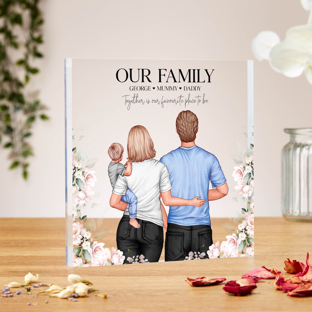 Personalised Family Acrylic Block, Family Print, Birthday Gift, Mothers ...