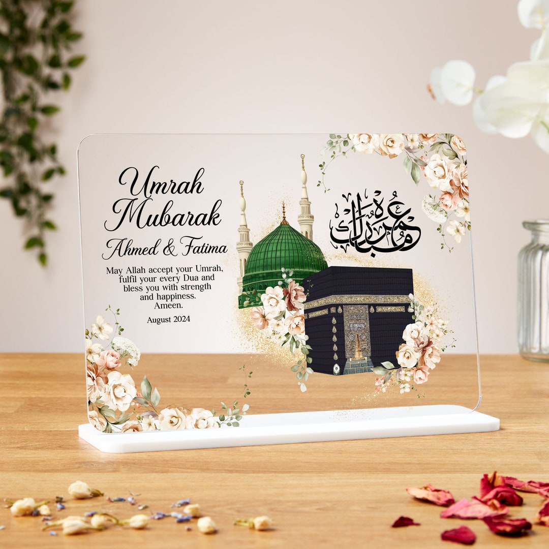 Personalised Umrah Mubarak Gifts, Custom Acrylic Plaque, Islamic Gifts ...