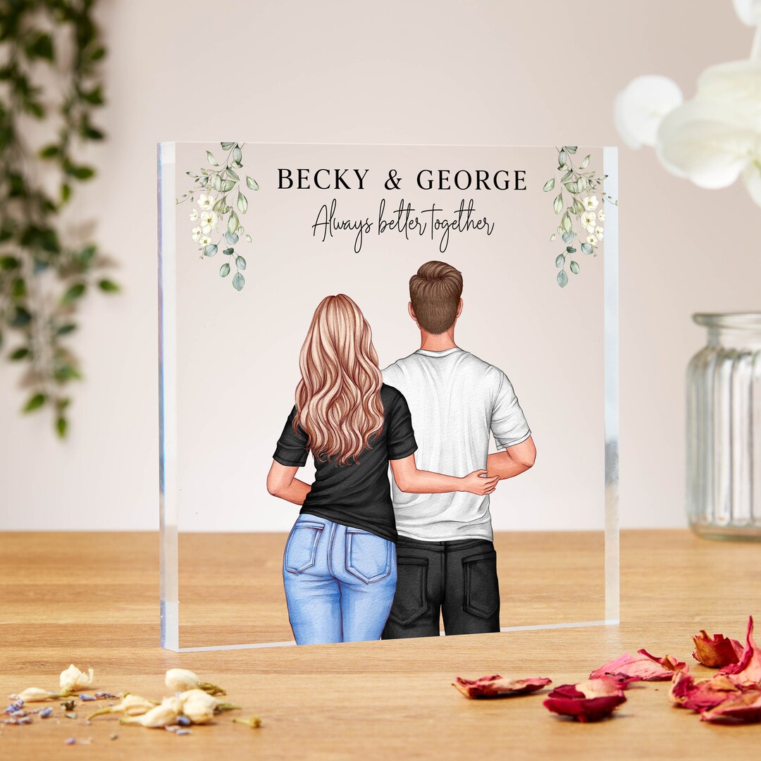 Personalised Couple Acrylic Block, Birthday Gift, Anniversary Gift ...