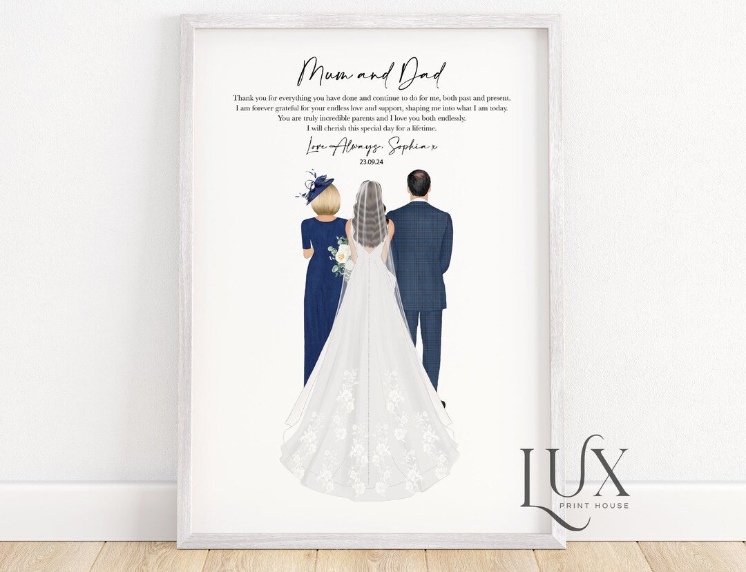 Parents of the Bride Print, Gift to Parents of the Bride, Wedding Poem ...