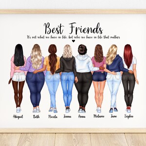 Group Friendship Print Best Friend Gift Group of Friends - Etsy