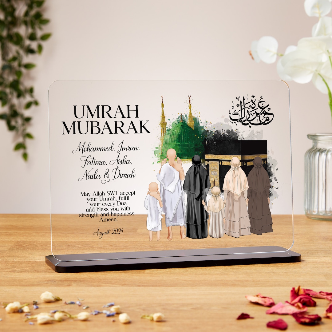 Personalised Umrah Mubarak Gifts, Acrylic Plaque, Islamic Gift, Hajj ...