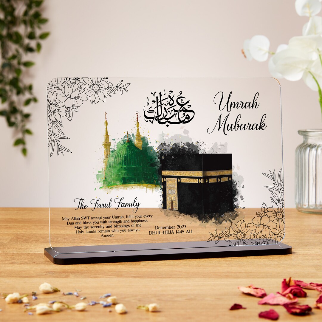 Personalised Umrah Mubarak Gifts, Acrylic Plaque, Islamic Gifts, Hajj ...