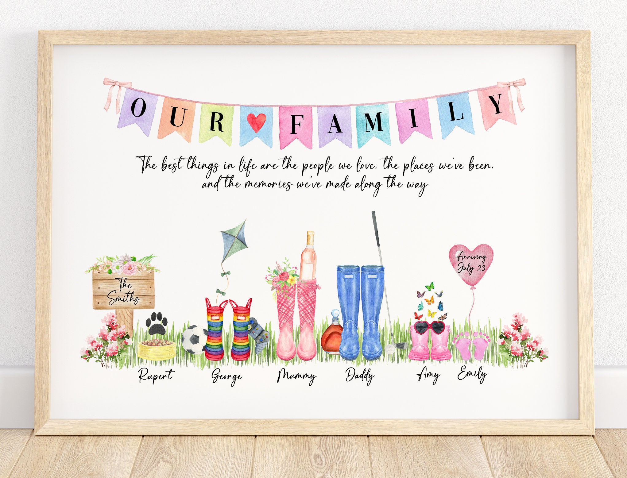 Family Welly Boot Print, Family Welly Picture, Welly Boot Picture ...