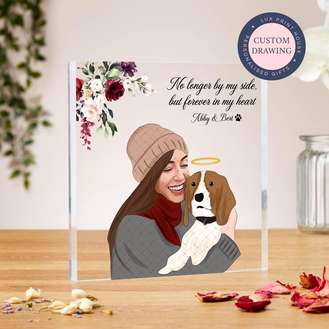 Faceless Dog Portrait, Pet Loss Gifts, Dog Memorial, Dog Loss Acrylic ...