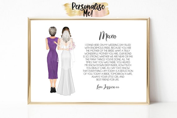 Mother of the bride print gift for mother of the bride | Etsy