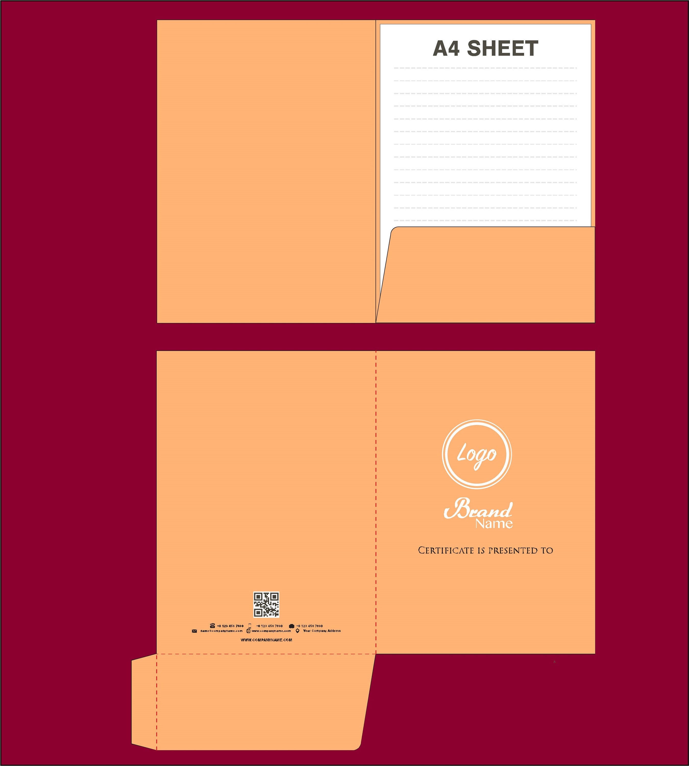 A4 Document Folder Template, Document Storage Box,travelers Folder Svg, Folder Template, Flat ...