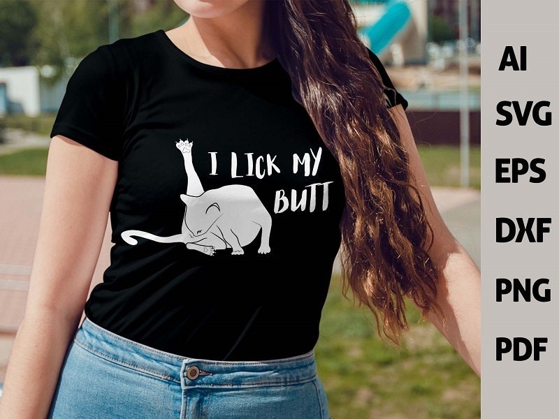 Cat Licking Butt SVG, Cat Butt Clip Art, Cat Head SVG, Cat Face SVG ...
