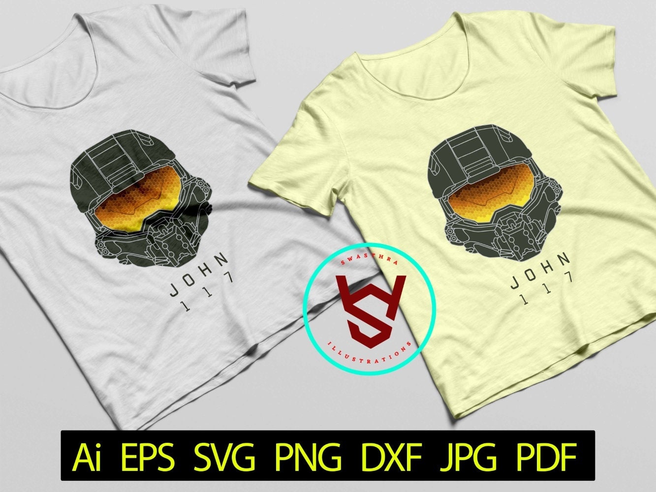 John 117 SVG, Master Chief Svg, Video Game Vector, Spartan Helmet SVG ...