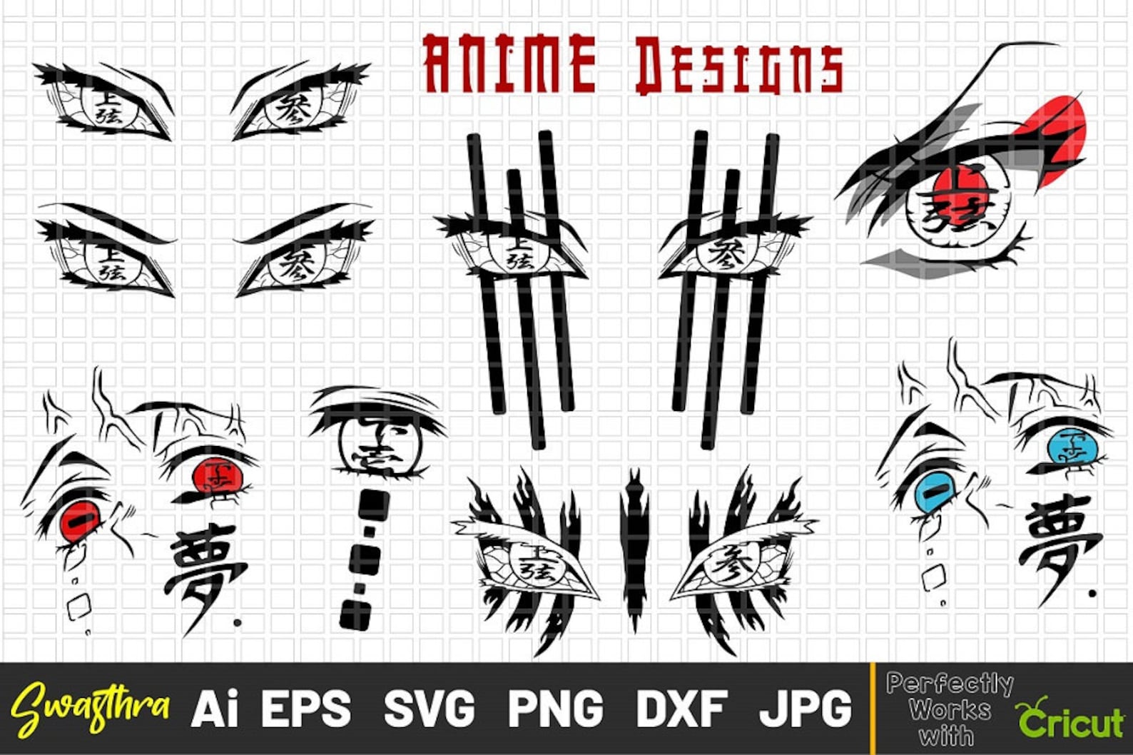 Anime SVG Bundle, Anime Knives, Anime Logo Mark, Anime Tattoo, Anime ...
