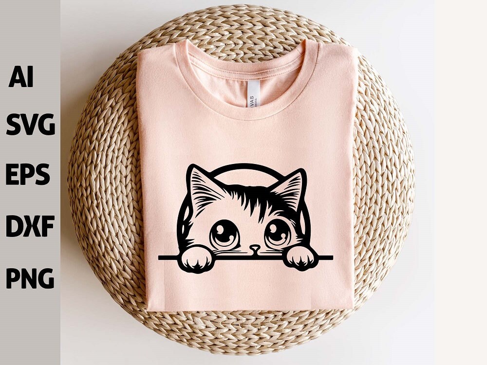 Peeking Cat SVG Bundle, Black Cat Svg, Peeking Cat Clipart, Cute Cat ...