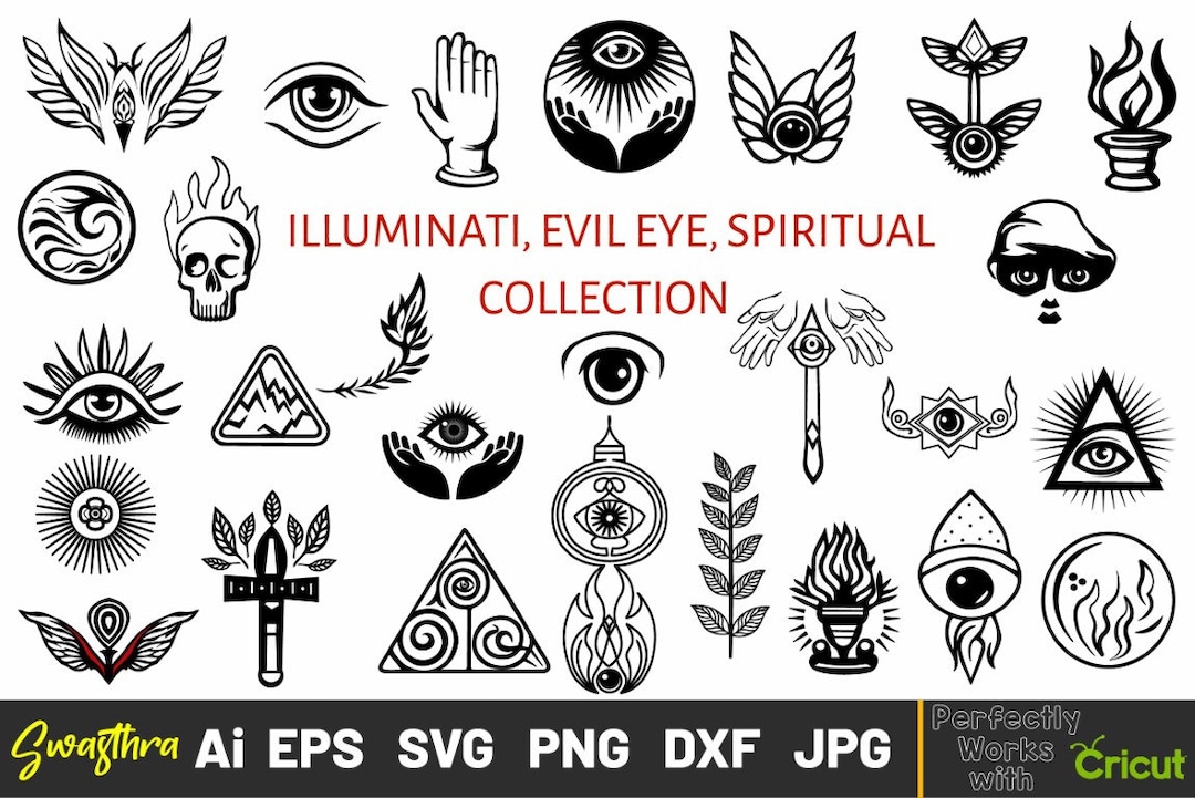 Illuminati Symbol, All Seeing Eye SVG, Evil Eye, Minimalist Tattoo ...