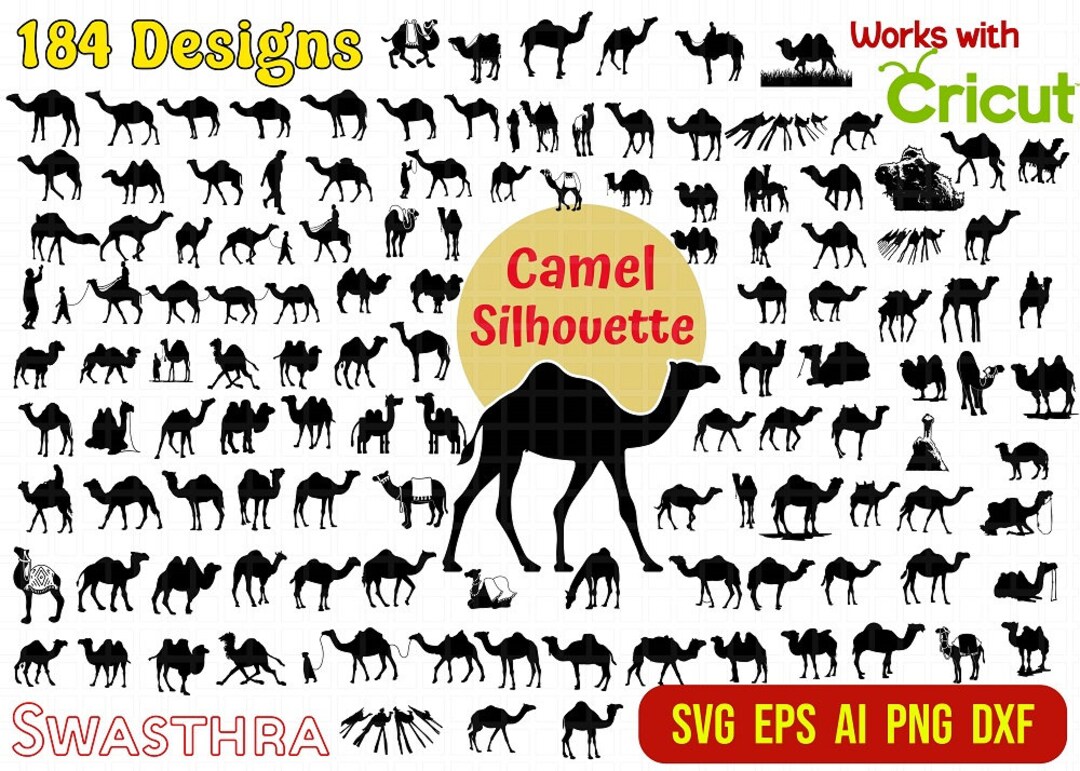 184 Camel Svg Bundle, Camel Silhouette, Camel Clipart, Wild Animal Svg ...