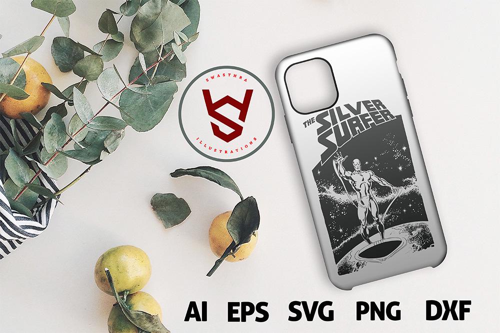 Silver Surfer Vector SVG, Dr Doom Comic Vector, Fantastic Comic Svg ...