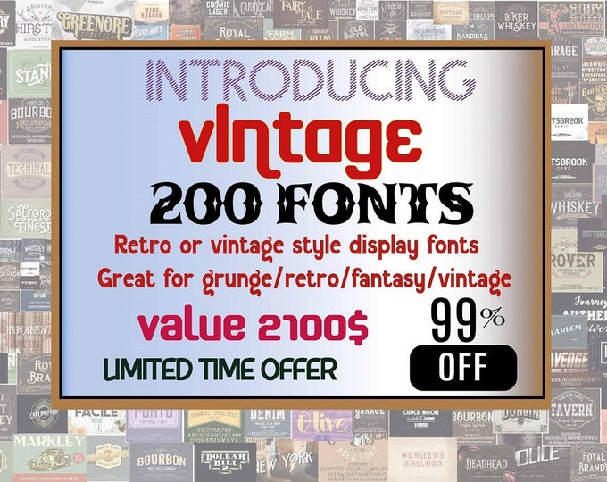 Broadley Vintage Font Duo, Retro Font, Vintage Font, Vintage Font ...