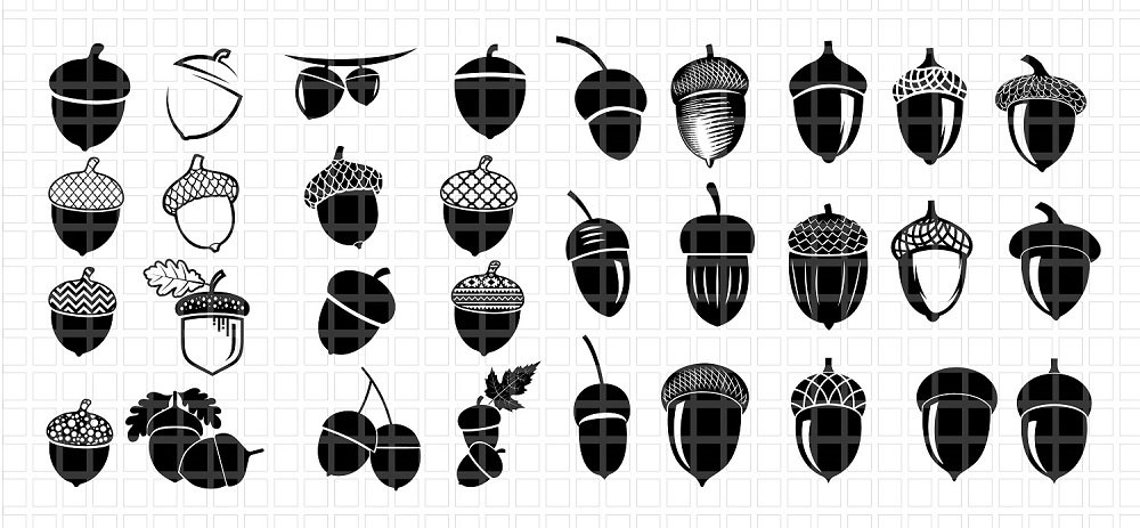 50 Acorn SVG Bundle, Oak Leaves Svg, Acorn Clipart, Acorn PNG DXF ...