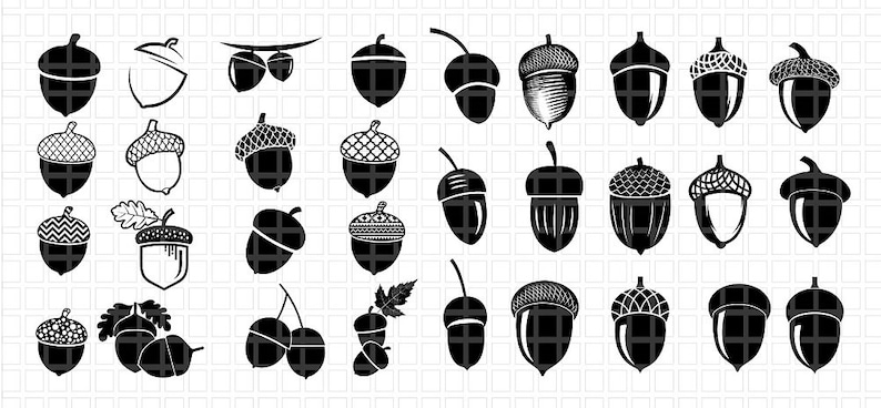 50 Acorn SVG Bundle, Oak Leaves Svg, Acorn Clipart, Acorn PNG DXF ...