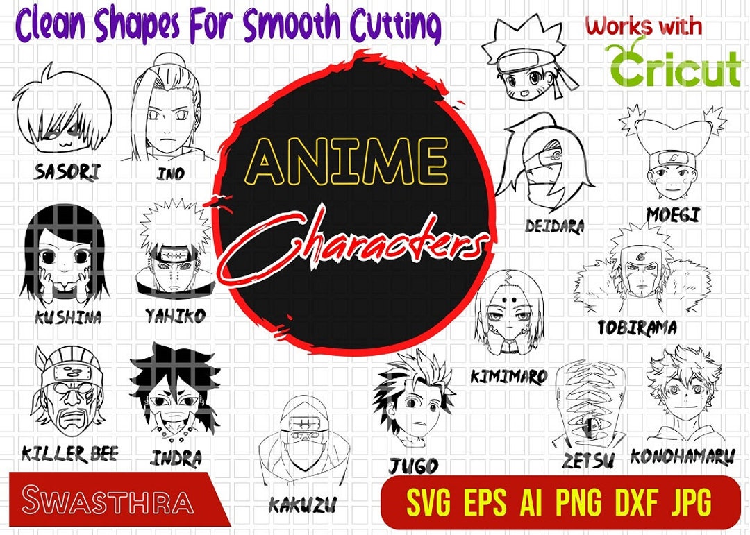 Anime SVG Bundle, Anime Character SVG, Superhero Svg, Chibi Anime ...