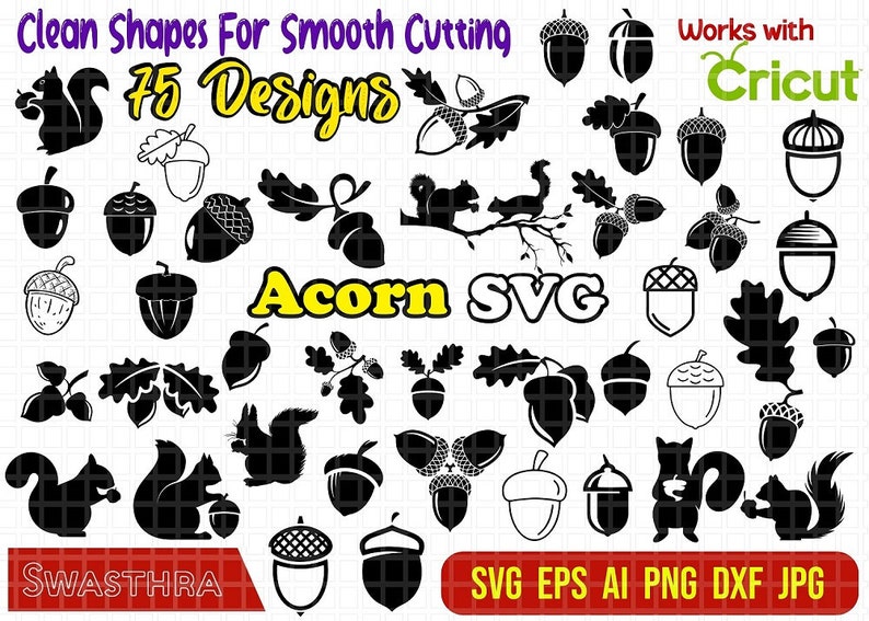 75 Acorn SVG Bundle, Oak Leaves Svg, Acorn Clipart, Acorn PNG DXF ...