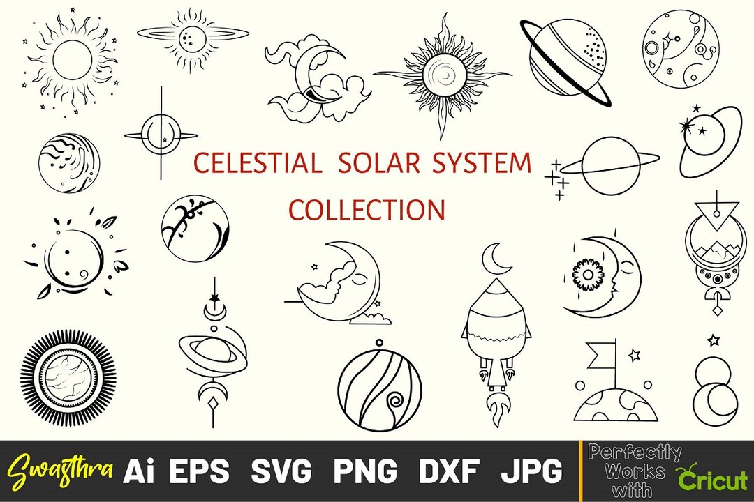 Celestial Space SVG, Planets Svg, Celestial Svg, Moon Svg, Galaxy Space ...