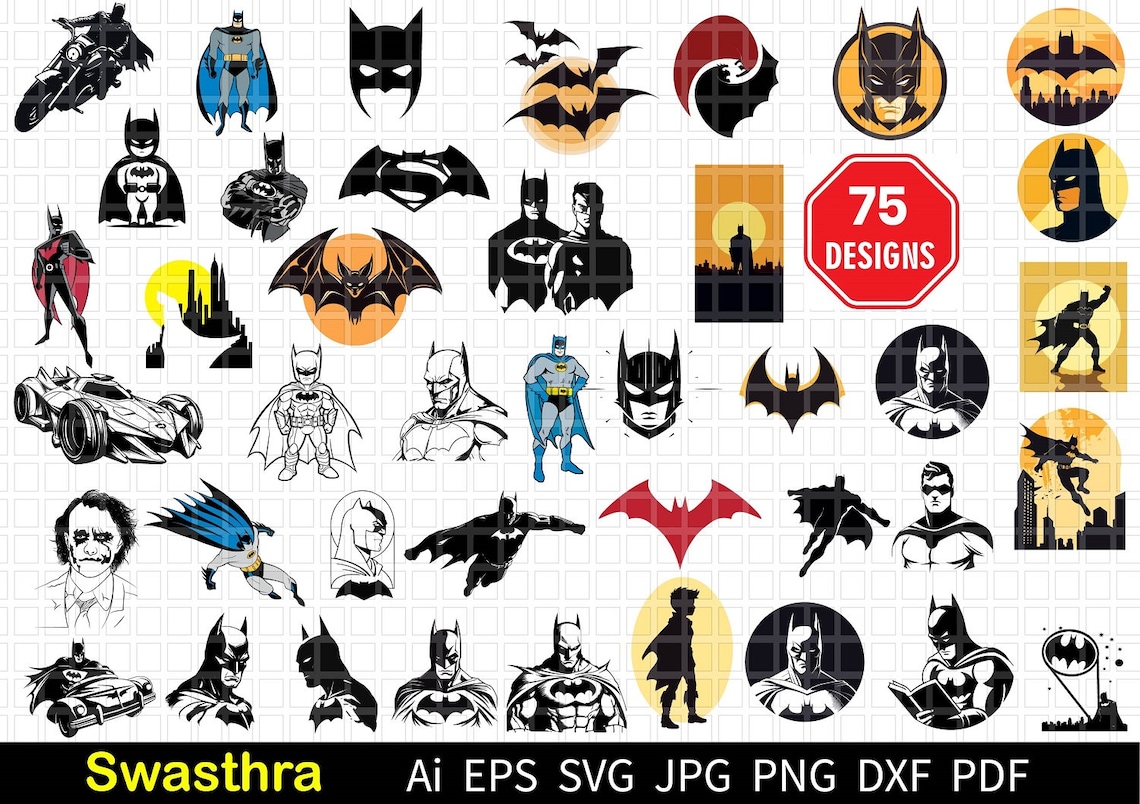 75 Superhero SVG Bundle, Comic Svg Bundle, Bat Svg, Bundle, Anime ...