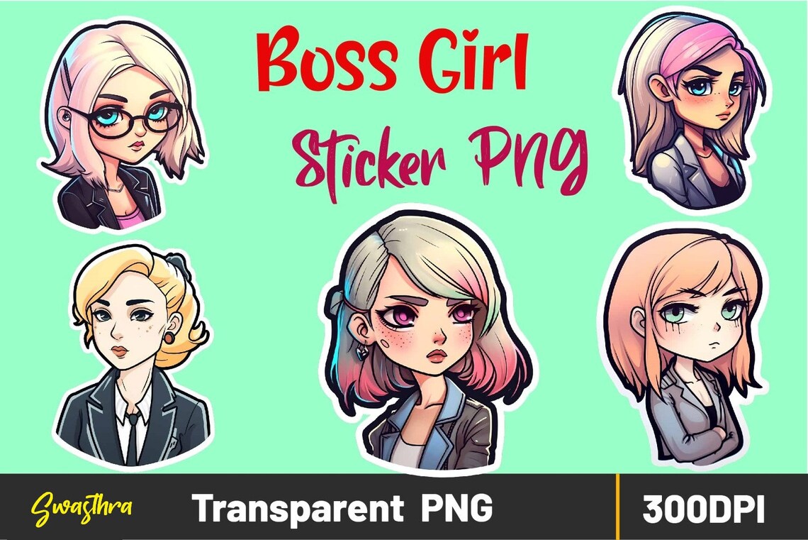 Girl Boss Cliparts PNG, Boss Babe Stickers, Planner Girl Clipart, Boss ...